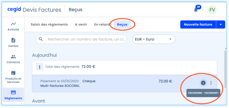 Comment pointer un avoir avec une facture – Cegid Devis Factures ...