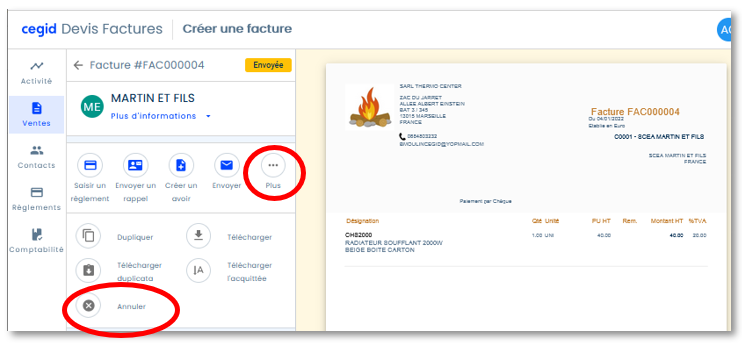 Comment supprimer/annuler/modifier une facture ? – Cegid Devis Factures / Gestion Commerciale