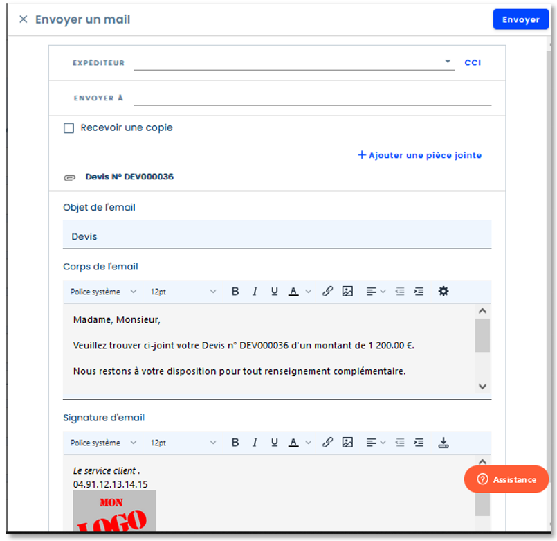 Personnaliser le mail d’envoi de documents – Cegid Devis Factures ...