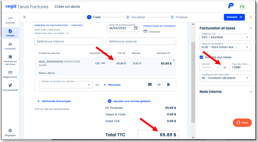 Gestion des devises – Cegid Devis Factures / Gestion Commerciale